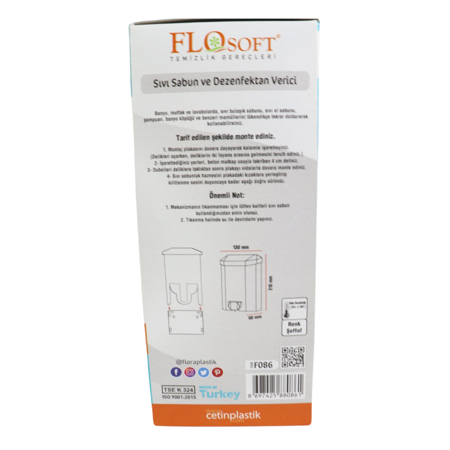 FloSoft 1000 ml Liquid Soap And Disinfectant Dispenser - Wall Mounted ...