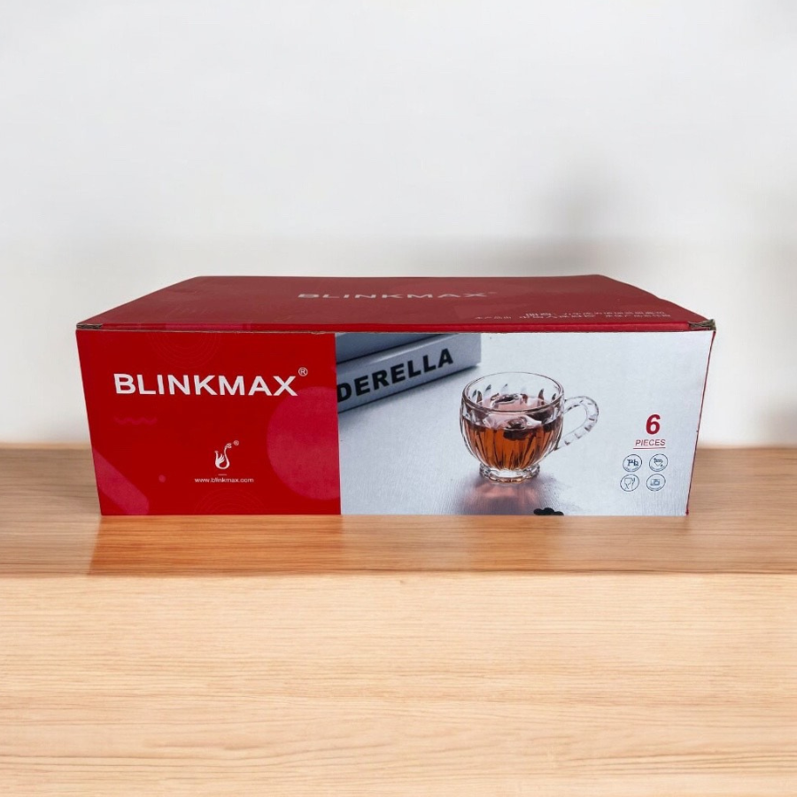 Blinkmax Glass Mug Set - 185ml Textured Design | Cupindy