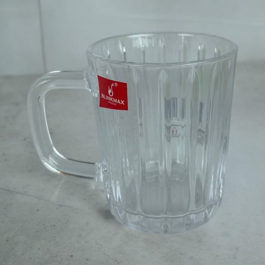 Blinkmax Glass Mug Set Of 6 - 205ml Elegant Design | Cupindy