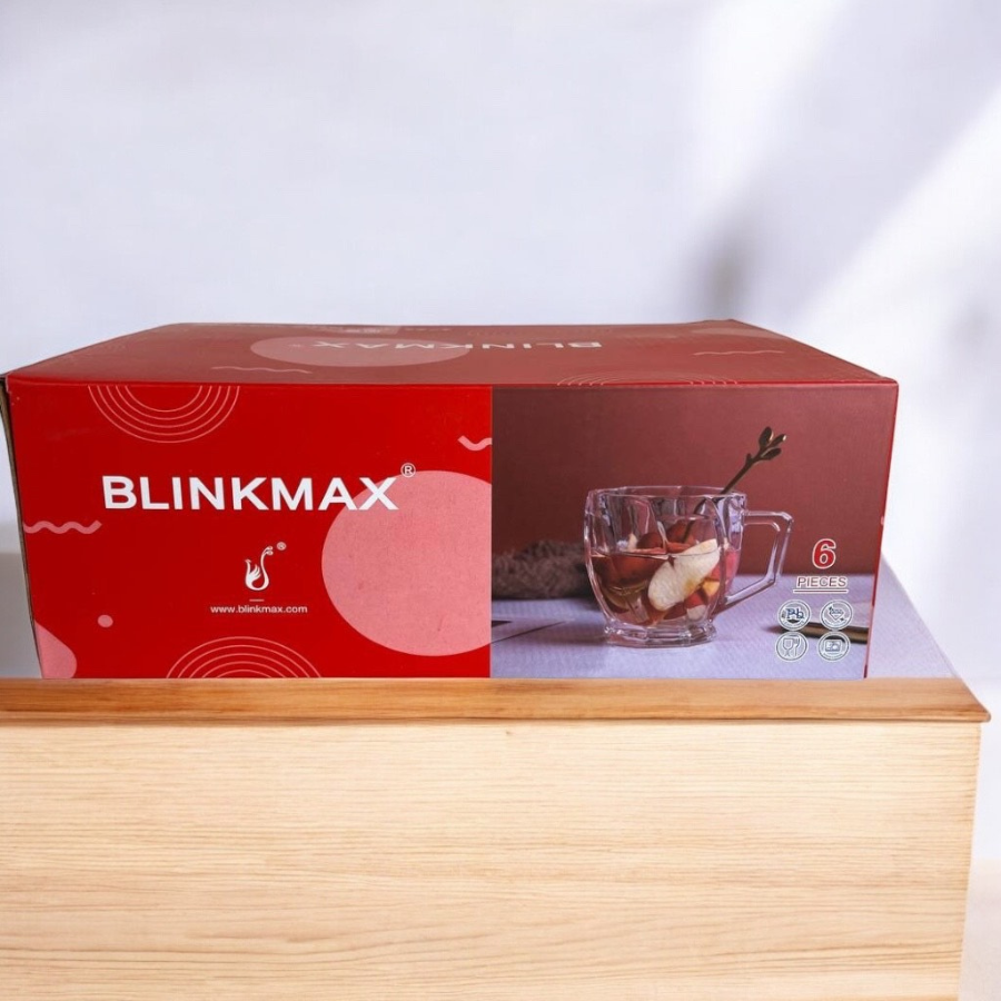 Blinkmax Glass Mug Set - 221ml Spiral Design | Cupindy