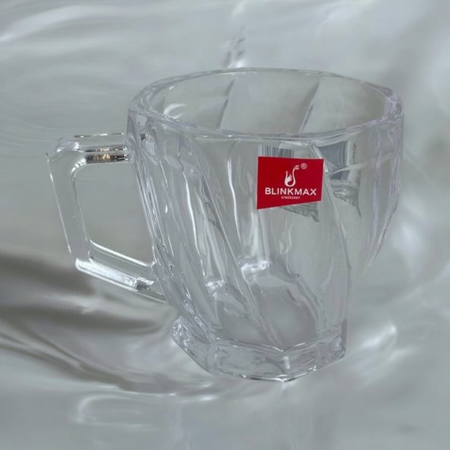 Blinkmax Glass Mug Set - 221ml Spiral Design | Cupindy