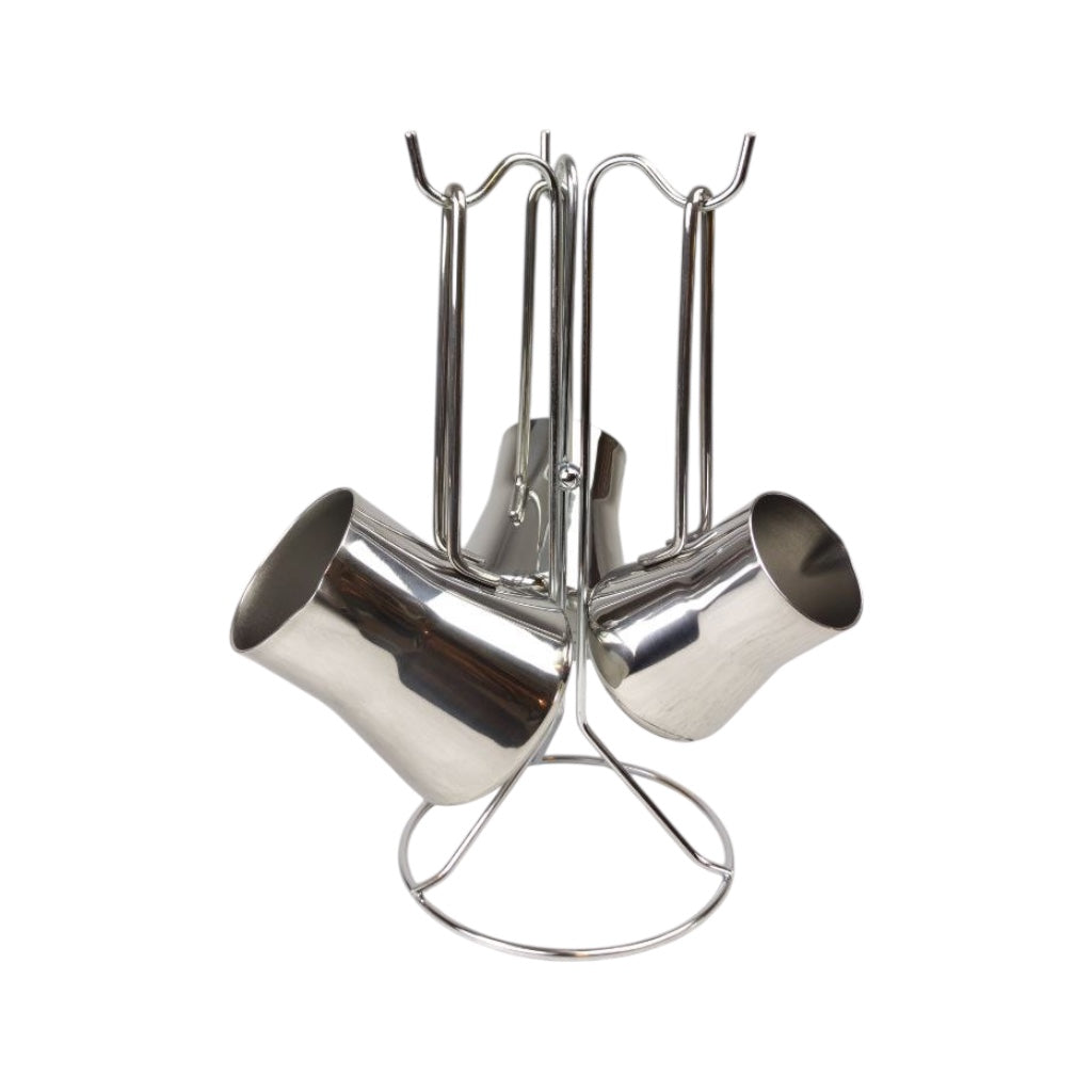 Home Perfect 4-Pcs Stainless Steel 304 Coffee Pot Set with Stand