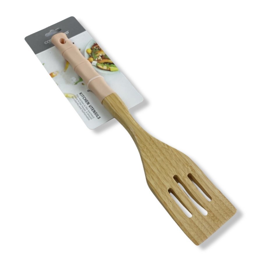 Casasunco Large Wooden Kitchen Skimmer With Silicone Handle, SK-3111