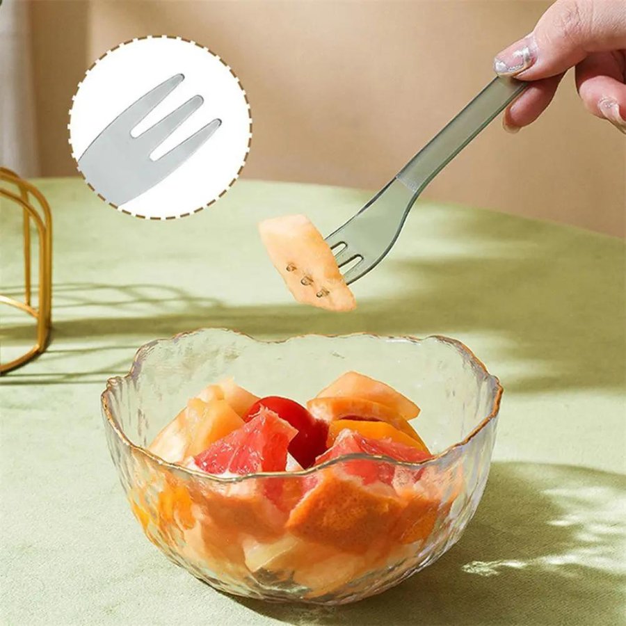 Creative 2 In 1 Fruit Fork Detachable Plastic Cake