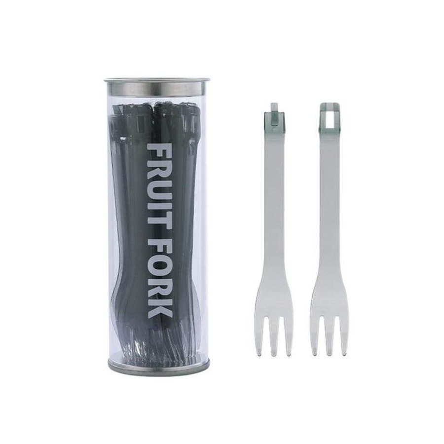 Creative 2 In 1 Fruit Fork Detachable Plastic Cake