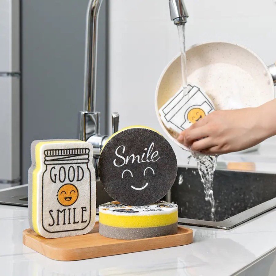 Smile Cleaning kitchen sponge Dish washing sponge - 4 Pieces