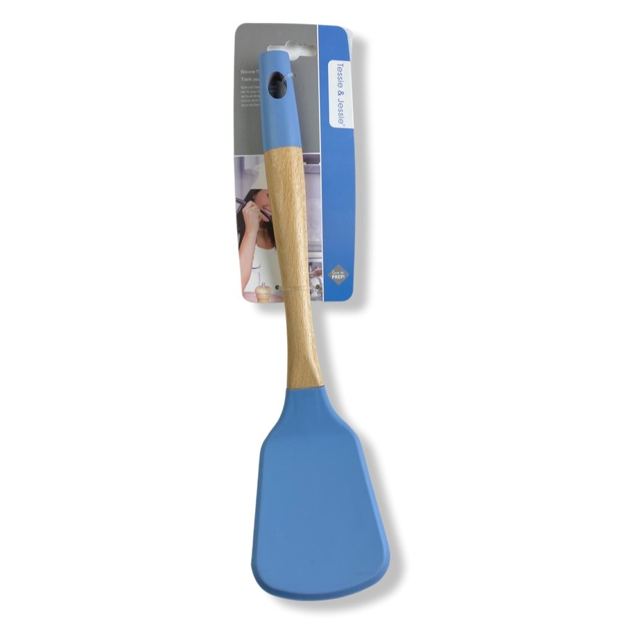 Tessie & Jessie Silicone Kitchen Turner With Wooden Handle, SK-3240