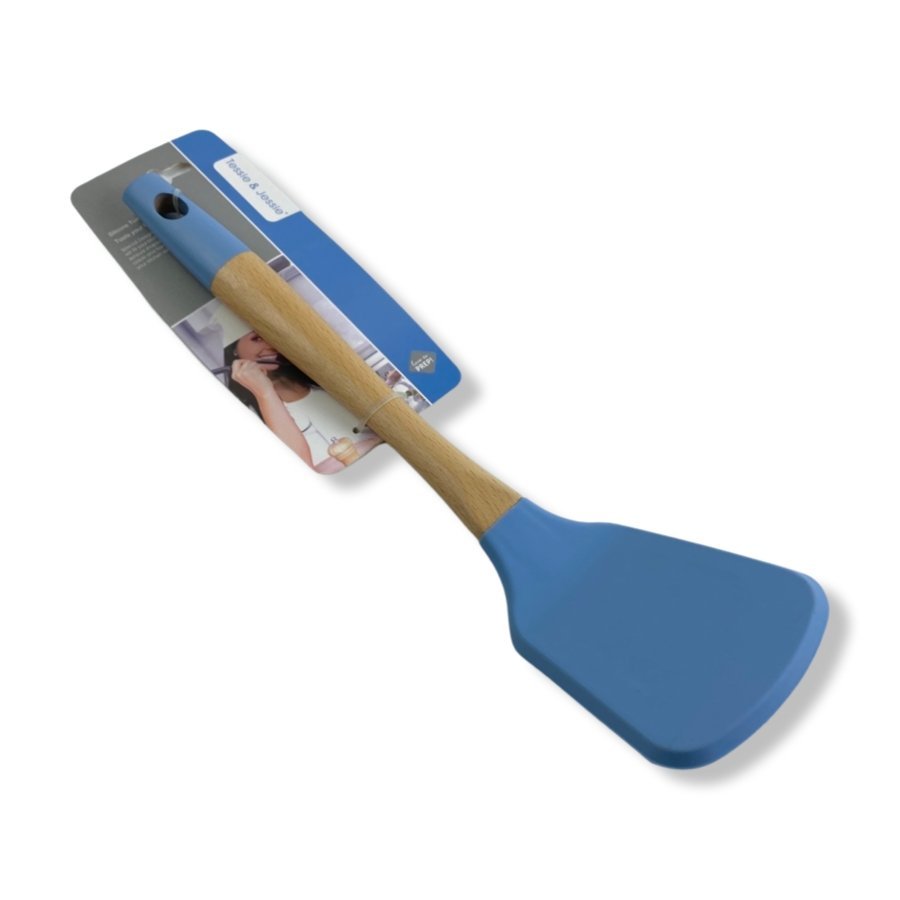 Tessie & Jessie Silicone Kitchen Turner With Wooden Handle, SK-3240
